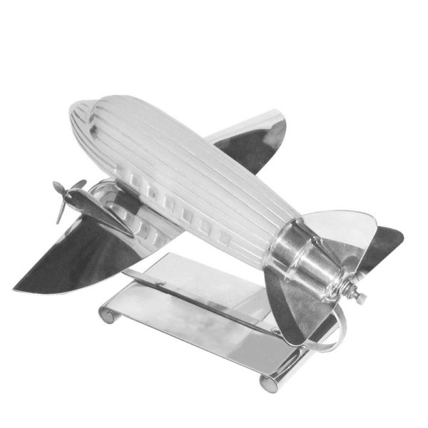 Original Art Deco Chrome Airplane Lamp w/ Frosted Glass | TFTM Melrose