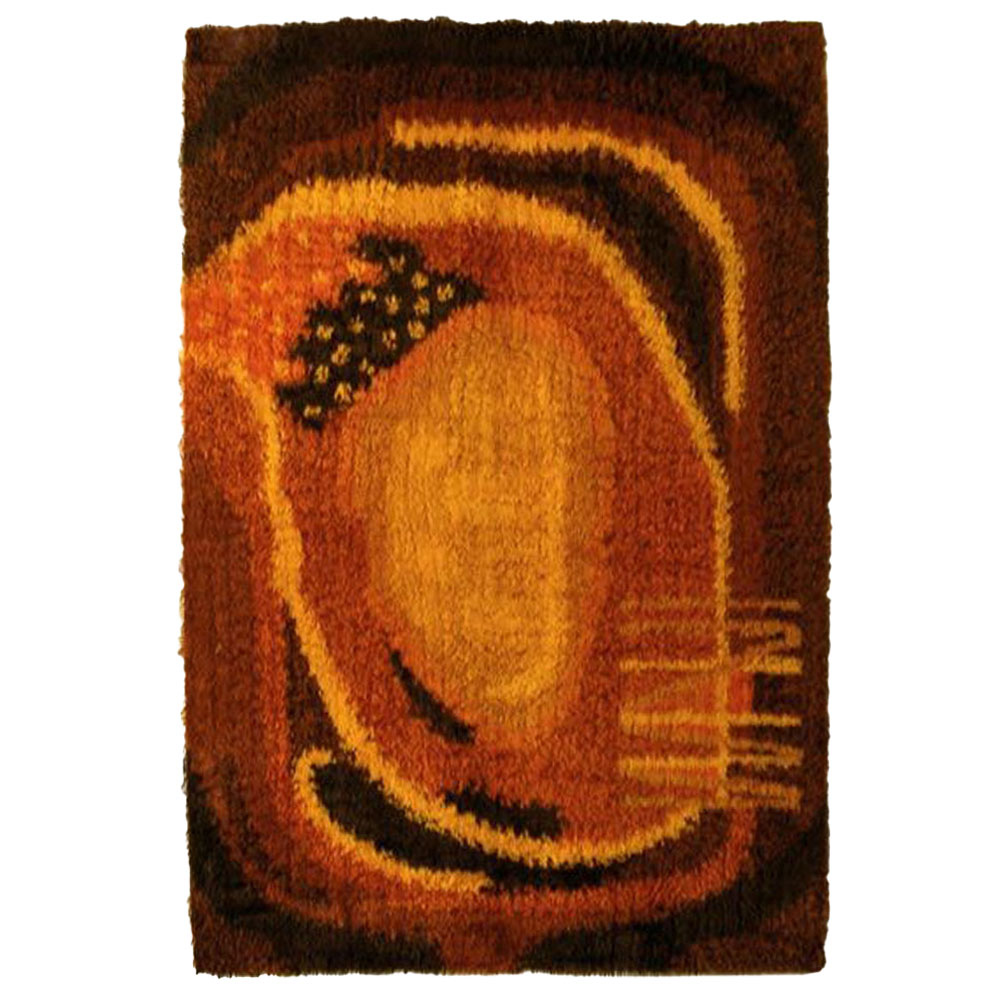 Handmade Abstract Mid Century Wool Rug | TFTM Melrose