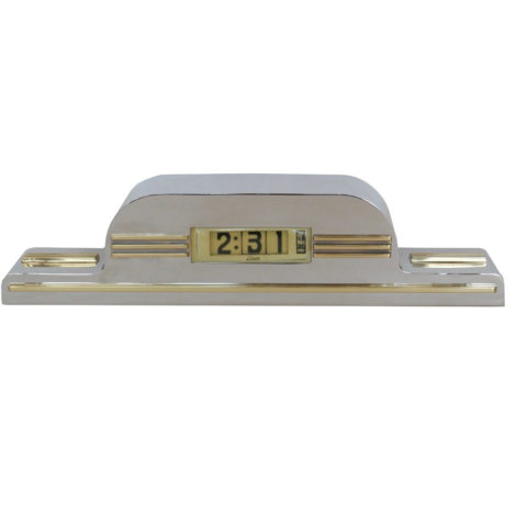 Streamline Modern Clock by Lawson in Nickel And Brass || TFTM Melrose
