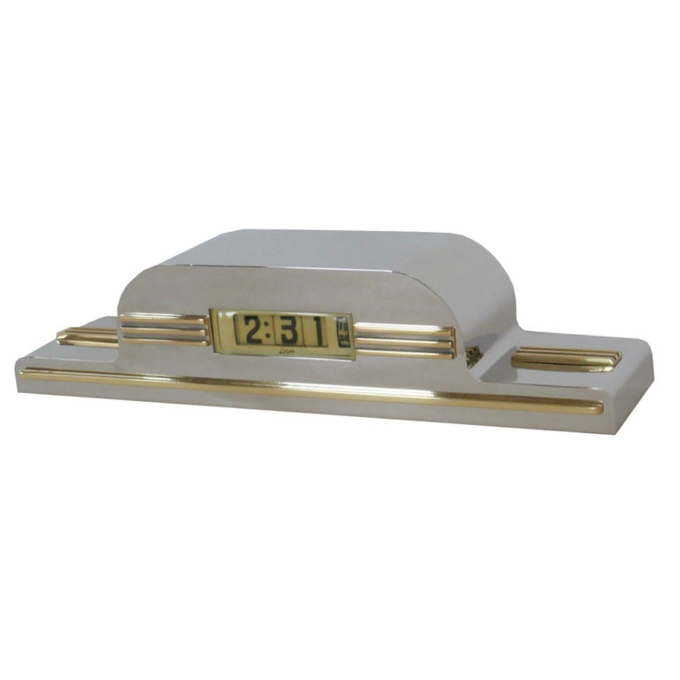 Streamline Modern Clock by Lawson in Nickel And Brass || TFTM Melrose