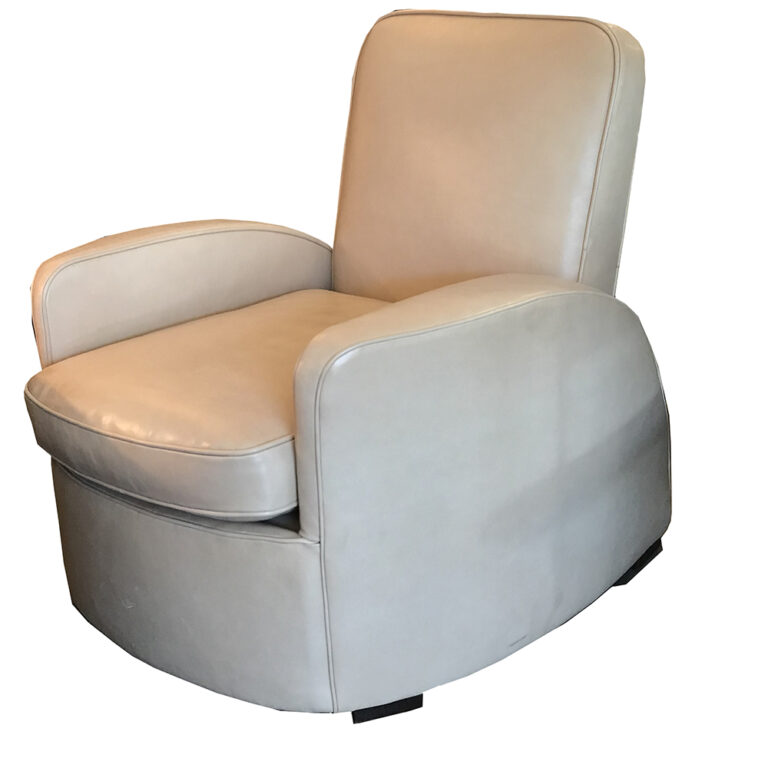 Streamline Art Deco Leather Lounge Chair //TFTM Melrose//